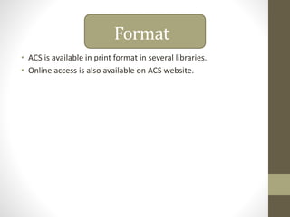 American chemical society(acs) | PPTX