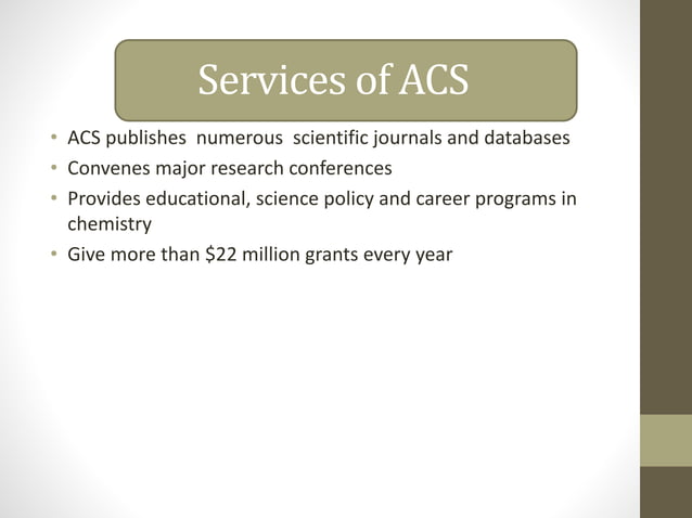 American chemical society(acs) | PPT