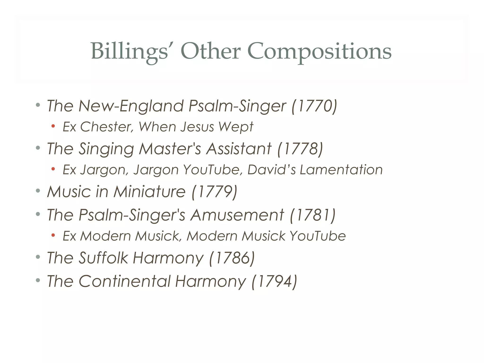 American Colonial and Revolutionary Music | PPT
