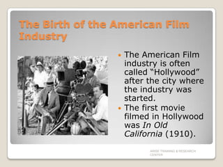 American culture hollywood - arise roby | PPSX