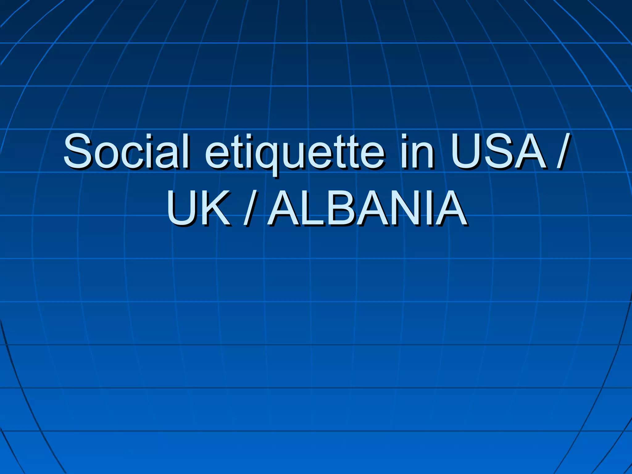 American culture and etiquette | PPT
