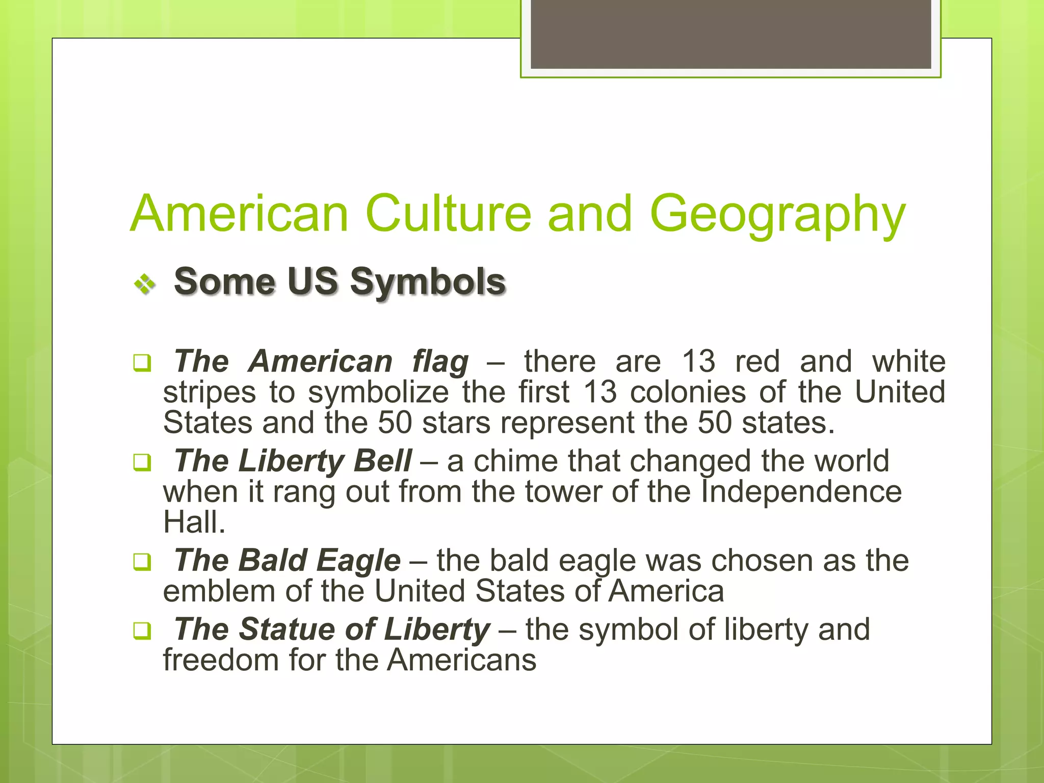 American culture and geography | PPTX