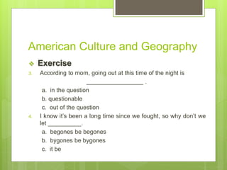 American culture and geography | PPT
