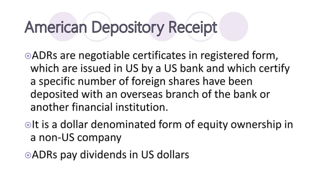 American depository receipt | PPT