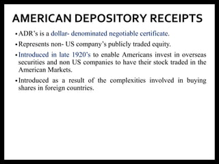 American depository receipts | PPTX