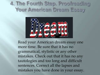 American Dream Essay | PPTX