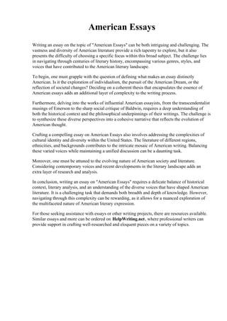 American Essays.pdf | Books and Literature