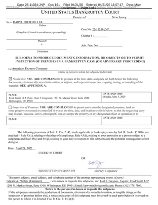 Daryl Heller 4-21-25 American Express Bank Subpoena.PDF