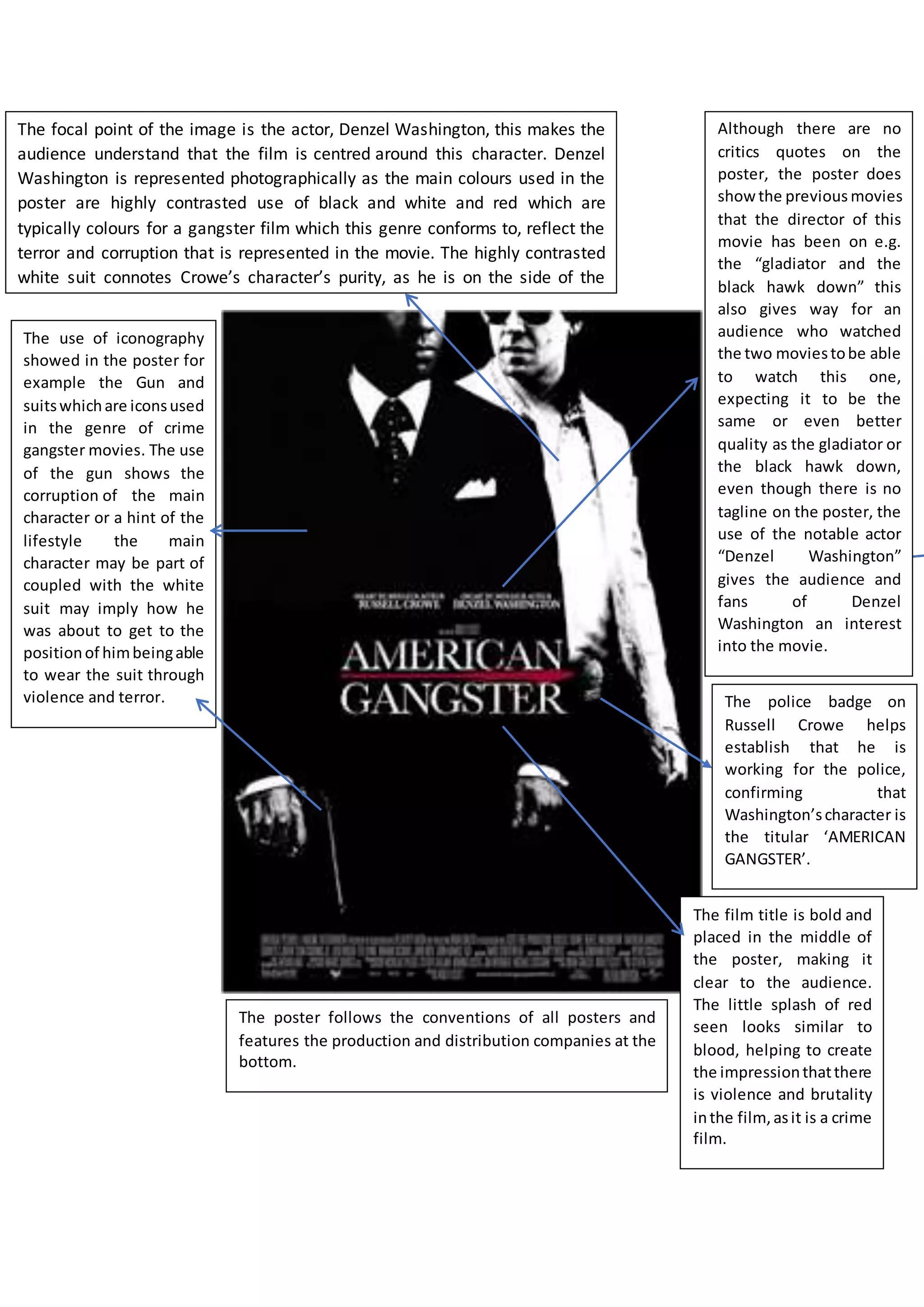 American gangster poster analysis | DOCX | Crime & Harmful Acts to ...