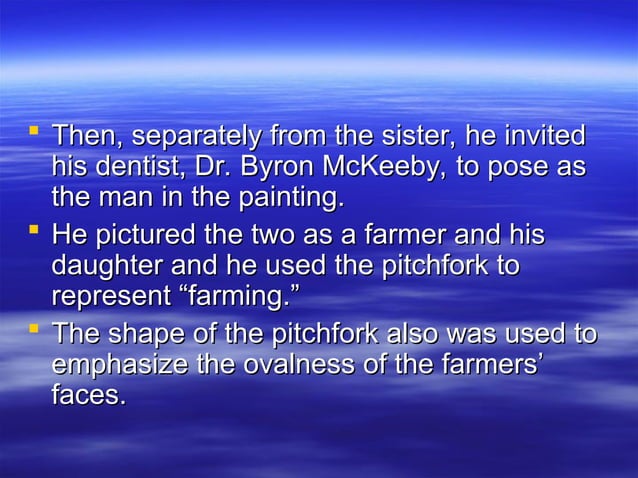 American Gothic painting slideshow notes | PPT | Painting | Arts and Crafts