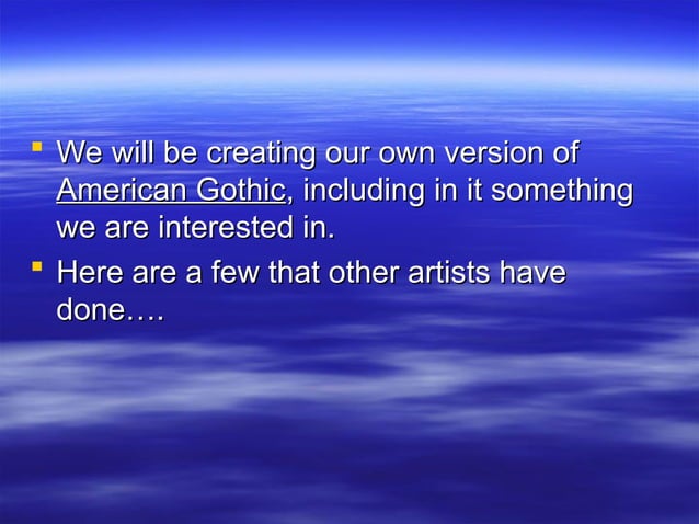 American Gothic painting slideshow notes | PPT | Painting | Arts and Crafts