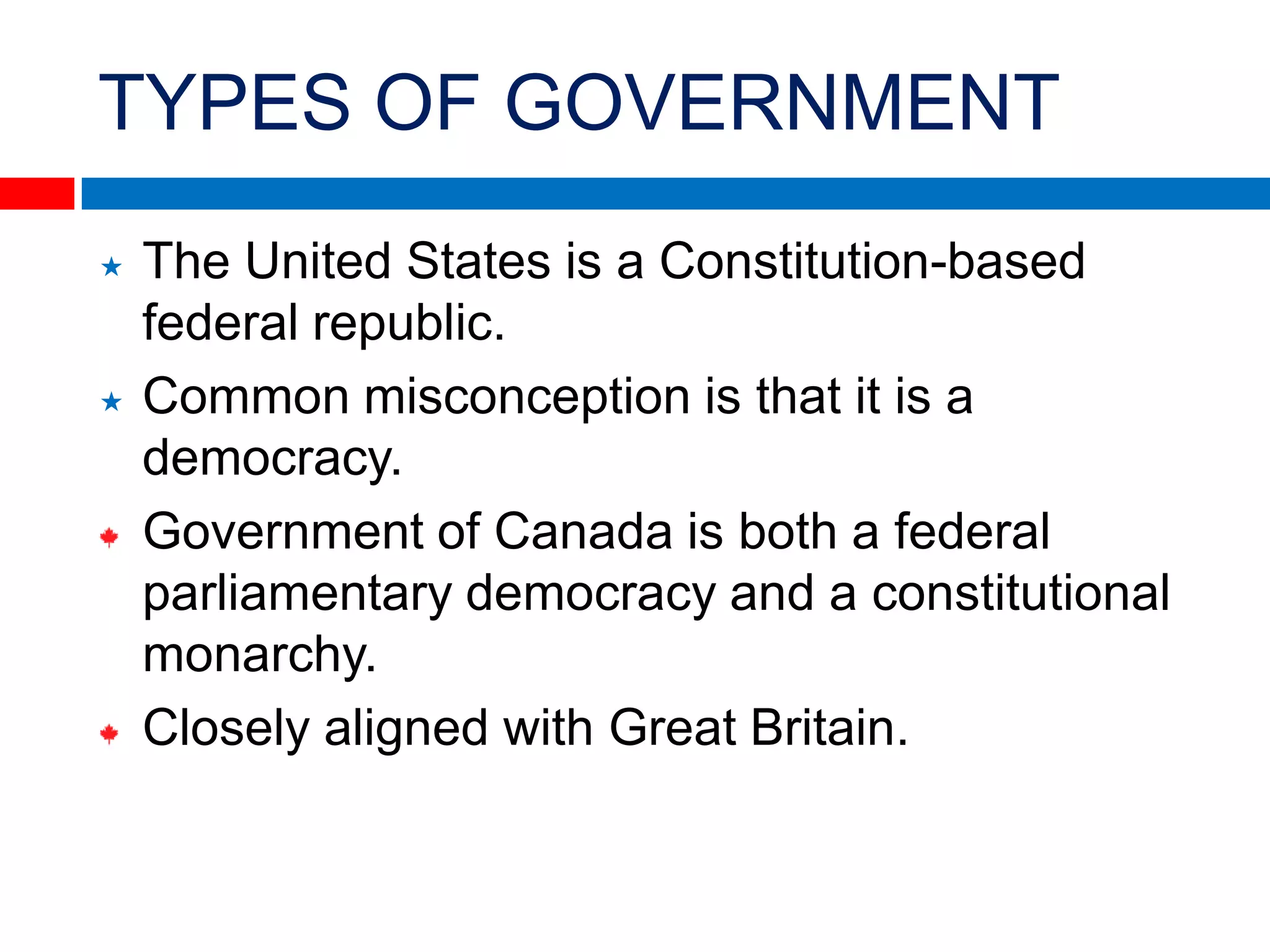 American government & canadian government | PPT