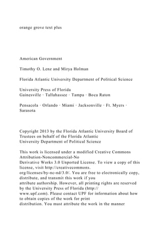American GovernmentTimothy O. Lenz and Mirya Holman.docx