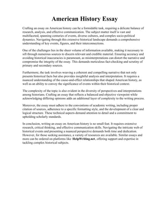 American History Essay. History Essay: A Complete Writing Guide for ...