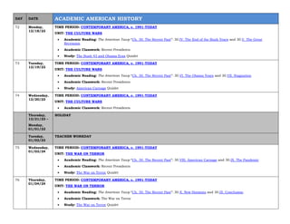American History Fall 2023 Schedule - Academic.pdf