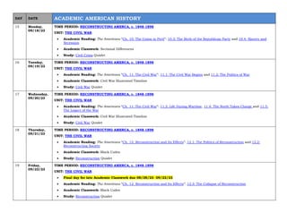 American History Fall 2023 Schedule - Academic.pdf