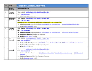 American History Fall 2023 Schedule - Academic.pdf