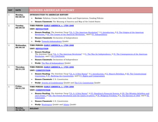 American History Fall 2023 Schedule - Honors.pdf