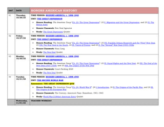 American History Fall 2023 Schedule - Honors.pdf