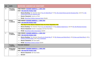 American History Fall 2023 Schedule - Honors.pdf