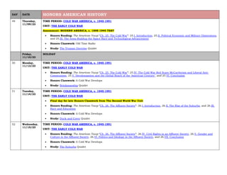 American History Fall 2023 Schedule - Honors.pdf