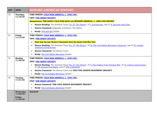 American History Fall 2023 Schedule - Honors.pdf