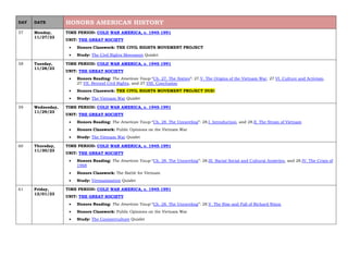 American History Fall 2023 Schedule - Honors.pdf
