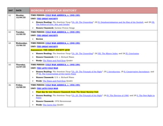 American History Fall 2023 Schedule - Honors.pdf