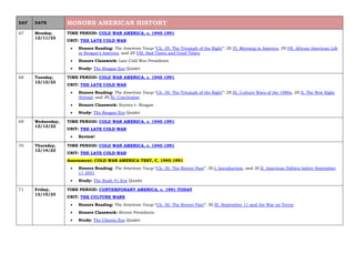 American History Fall 2023 Schedule - Honors.pdf