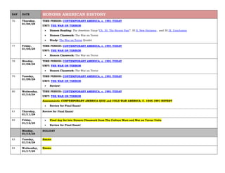 American History Fall 2023 Schedule - Honors.pdf