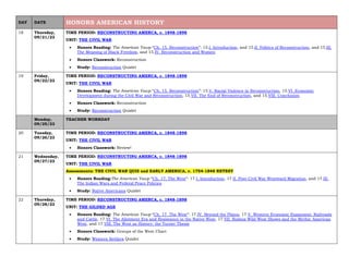 American History Fall 2023 Schedule - Honors.pdf