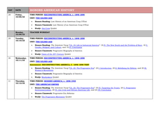 American History Fall 2023 Schedule - Honors.pdf