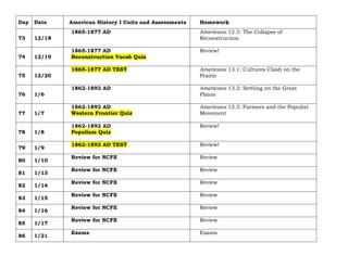 American history i fall 2019 pacing guide revised 12.6.19