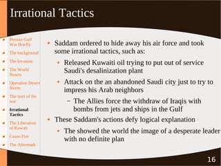 American history: persian gulf war (1990 1991). Operation desert storm ...