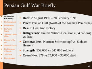 American history: persian gulf war (1990 1991). Operation desert storm ...
