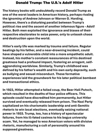 American Hitler Donald Trump a modern Hitler but dangerus | PDF