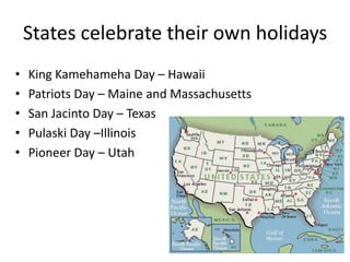 American holidays ppt | PPTX