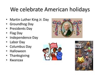 American holidays ppt | PPTX