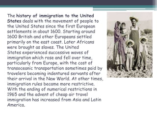 American immigrants | PPTX