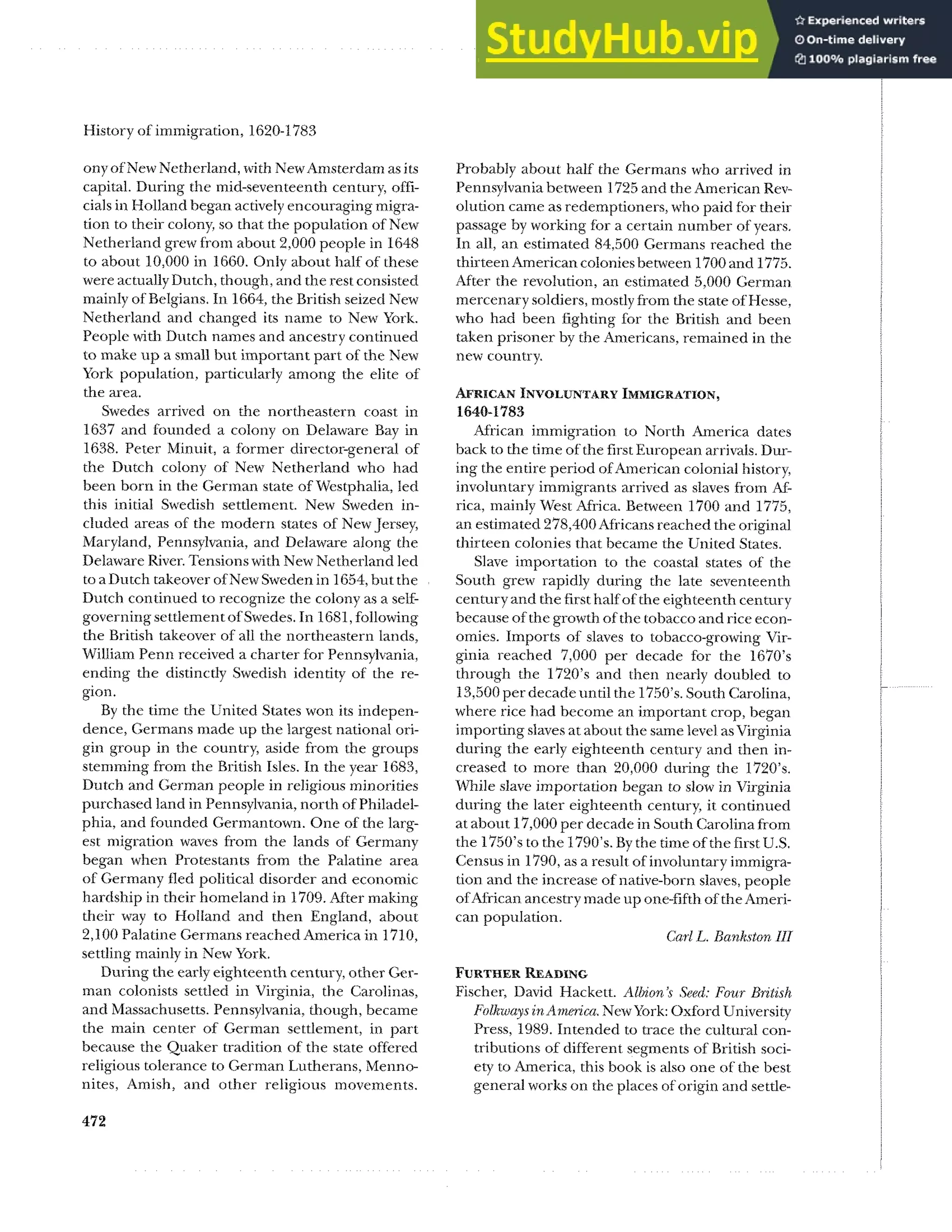 American Immigration History | PDF