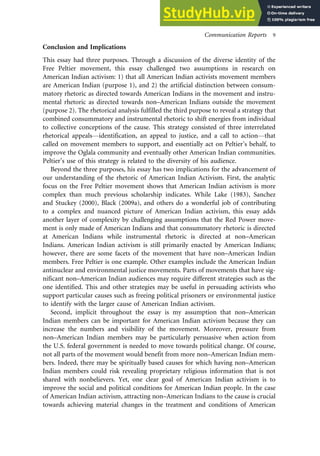 American Indian Activism and Audience Rhetorical Analysis of Leonard ...