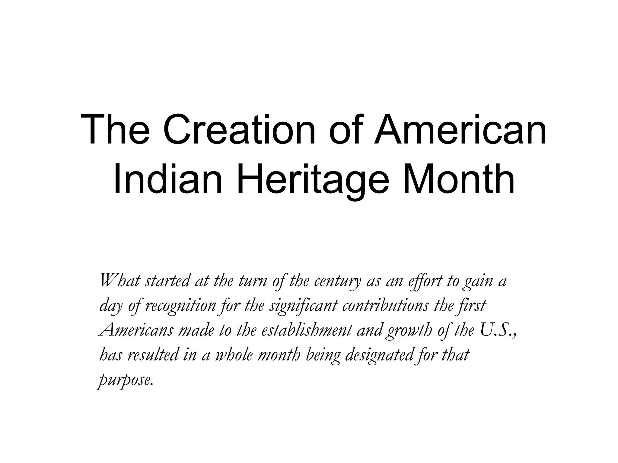 American indian month | PPT