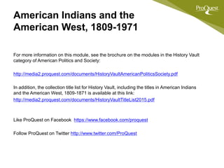 American Indians and the American West, 1809-1971 | PPTX