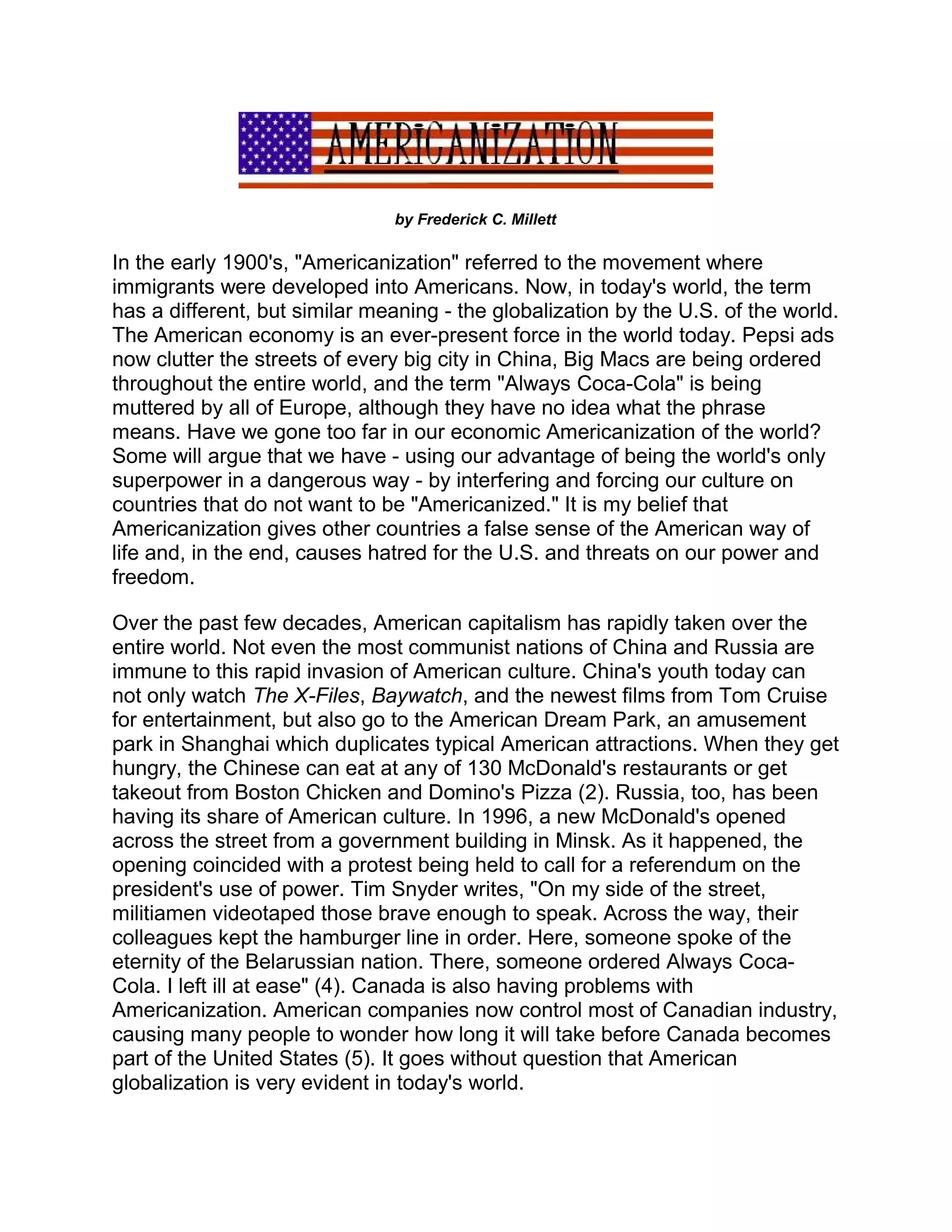 Americanization | DOC