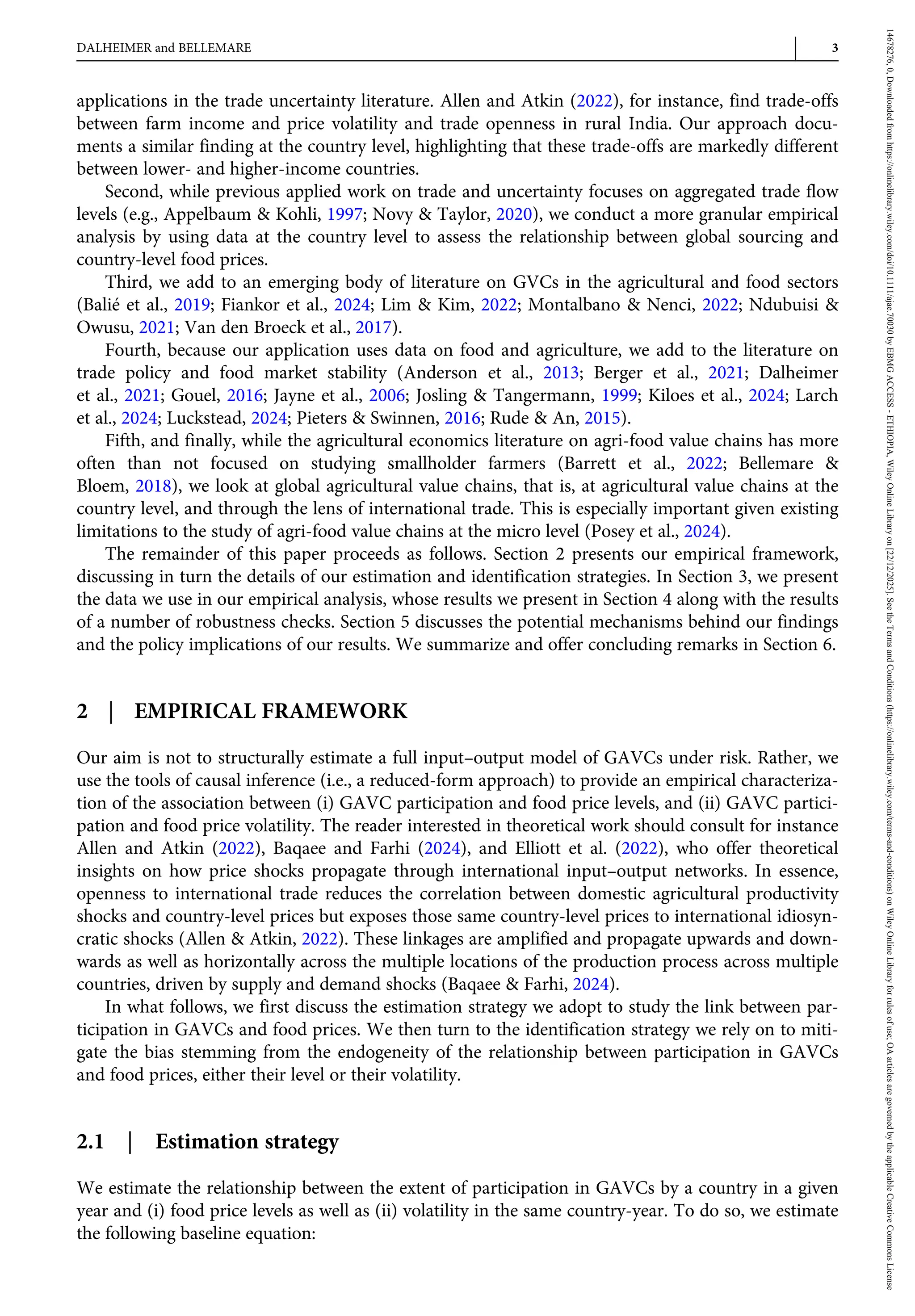 American J Agri Economics - 2025 - Dalheimer - Global agricultural ...