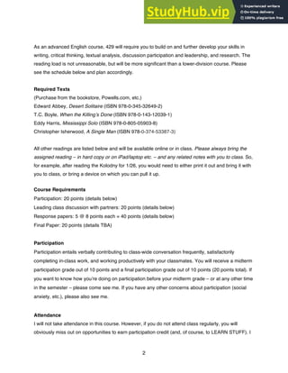 American Landscape In Literature Syllabus | PDF