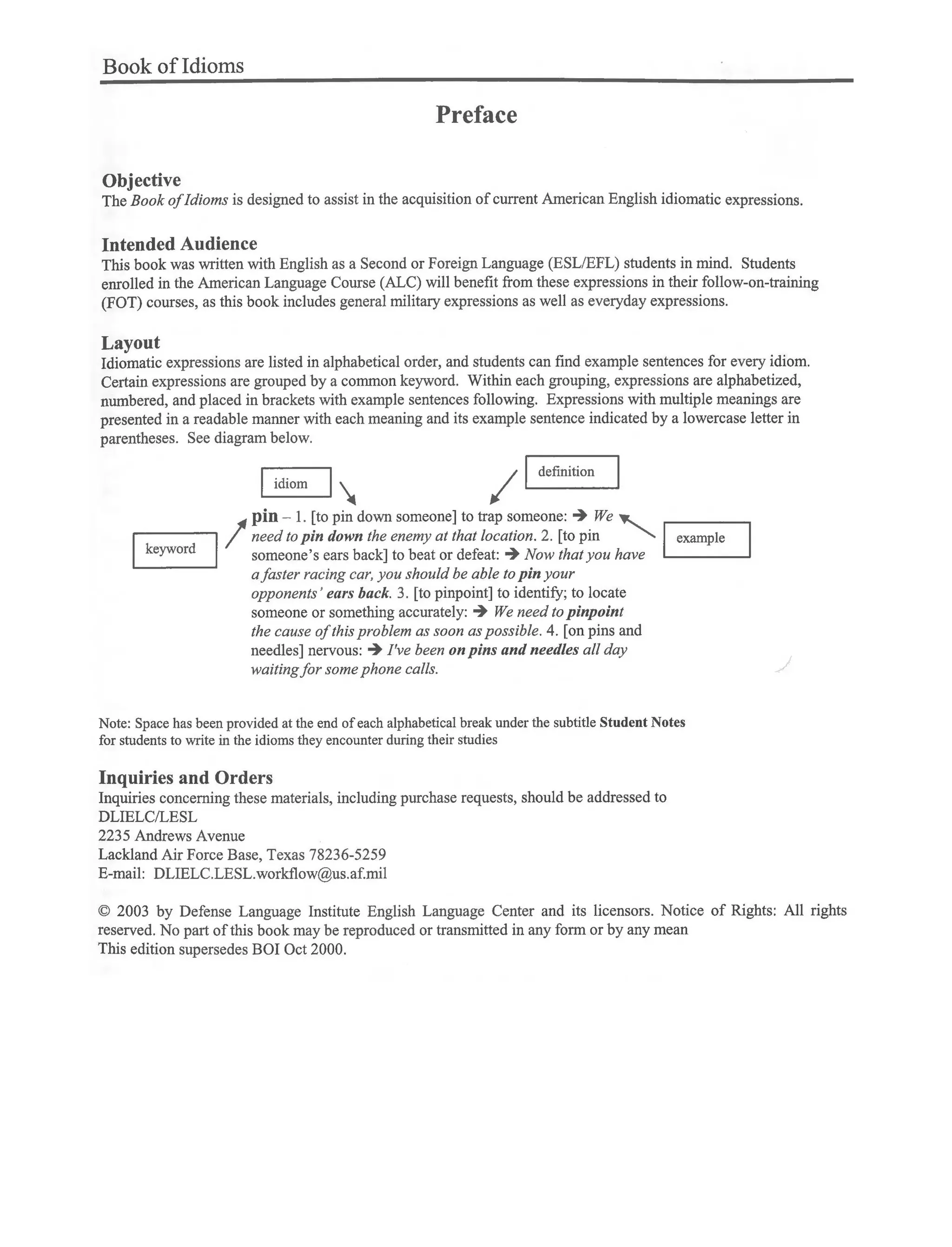 American language course - Book of idioms | PDF