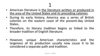 American Literature - Some important points | PDF