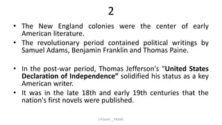American Literature - Some important points | PDF