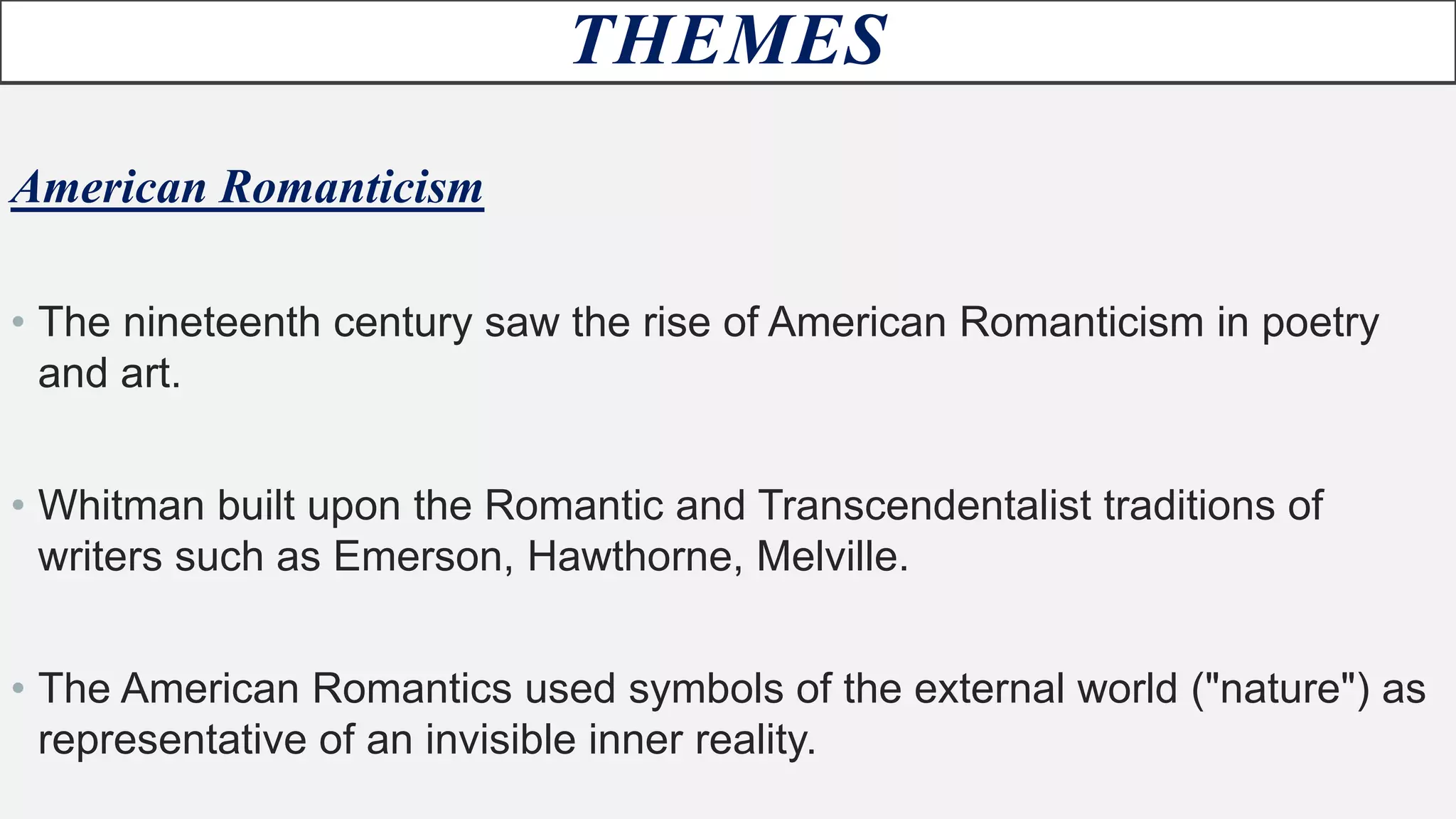 American literature (1) Walt Whitman | PPT